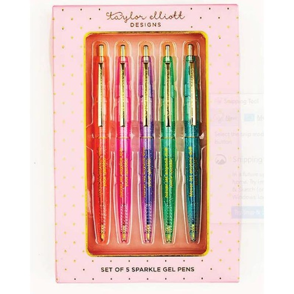 Taylor Elliott | Office | 5 Pen Sparkle Gel Ink Pen Set | Poshmark